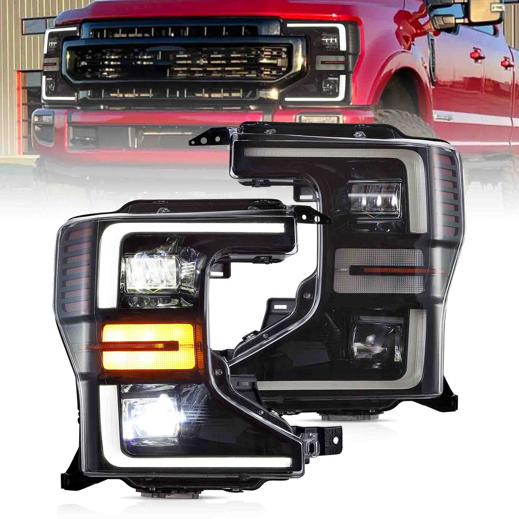 VLAND LED Headlights For Ford F250 F350 F450 F550 Super Duty Halogen ...