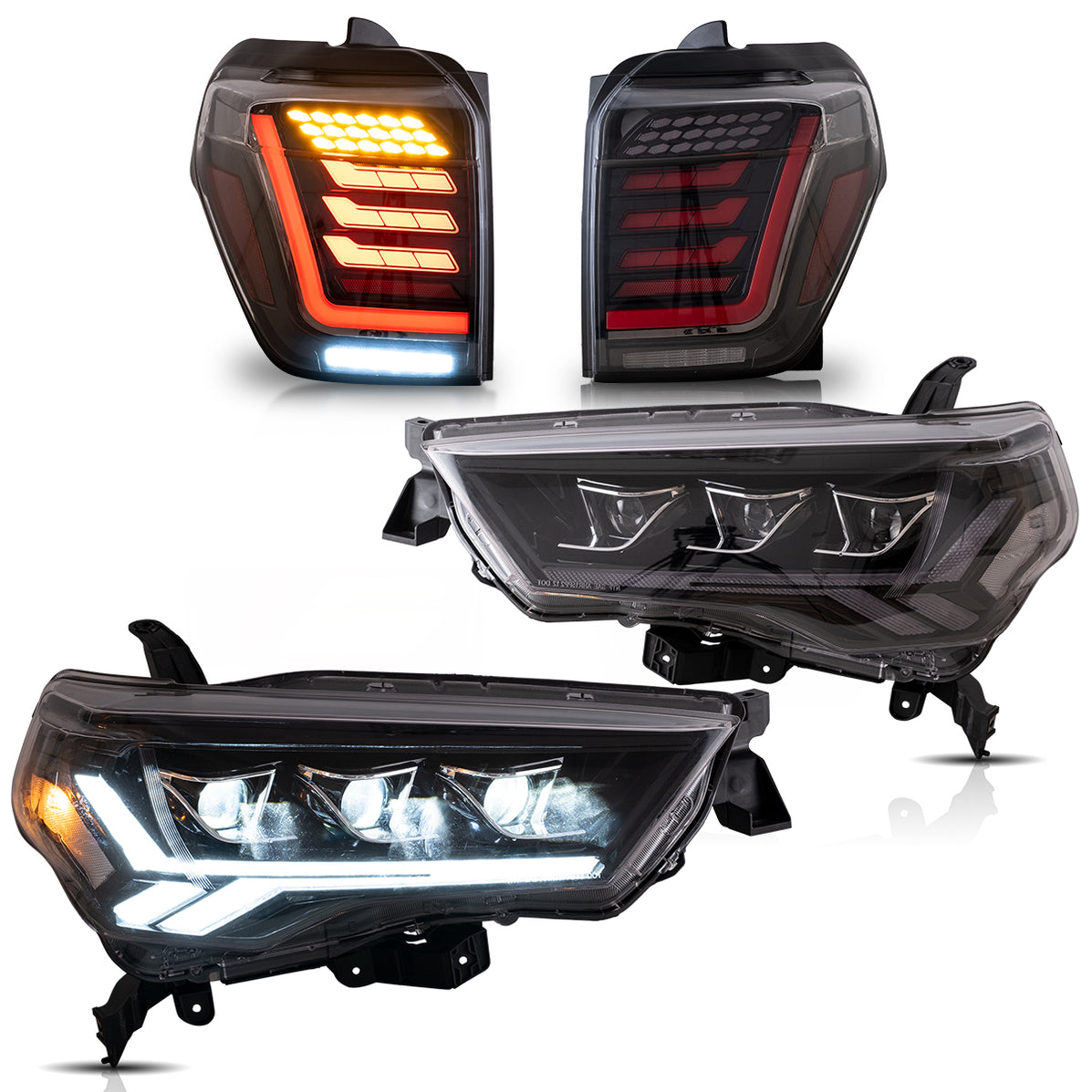 VLAND LED Reflector Headlights and Taillights For Toyota 4Runner 5th ...