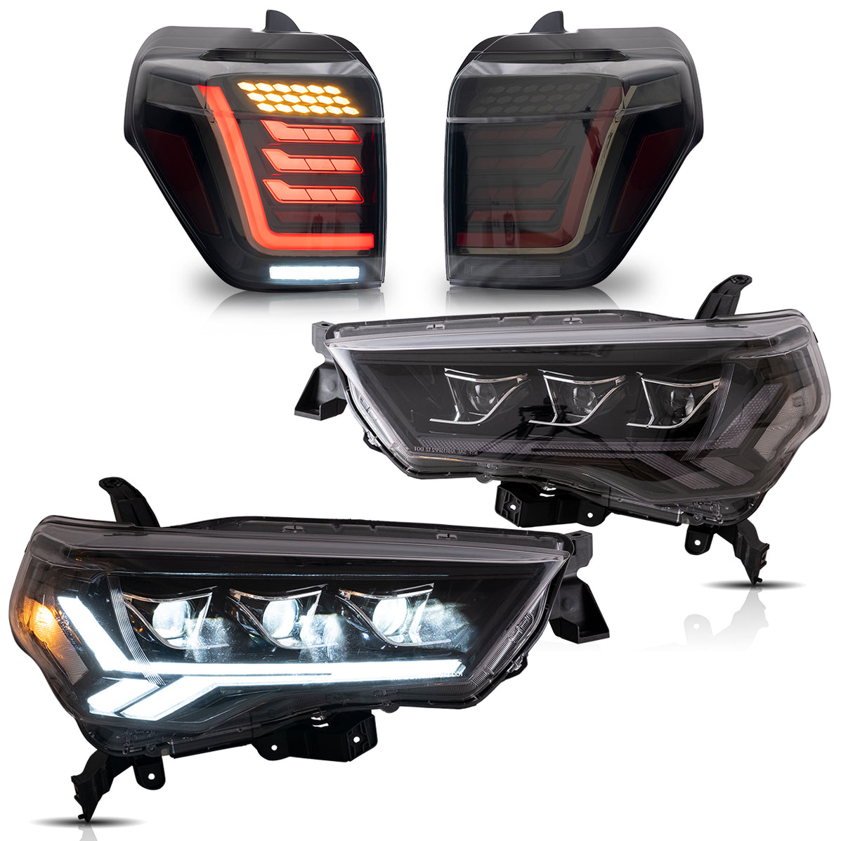 VLAND LED Reflector Headlights and Taillights For Toyota 4Runner 5th ...