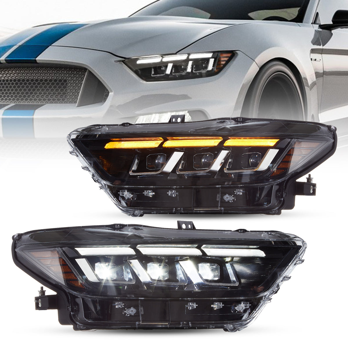 VLAND Headlights For Ford Mustang 2015-2017 (S550 Pre-Facelift)