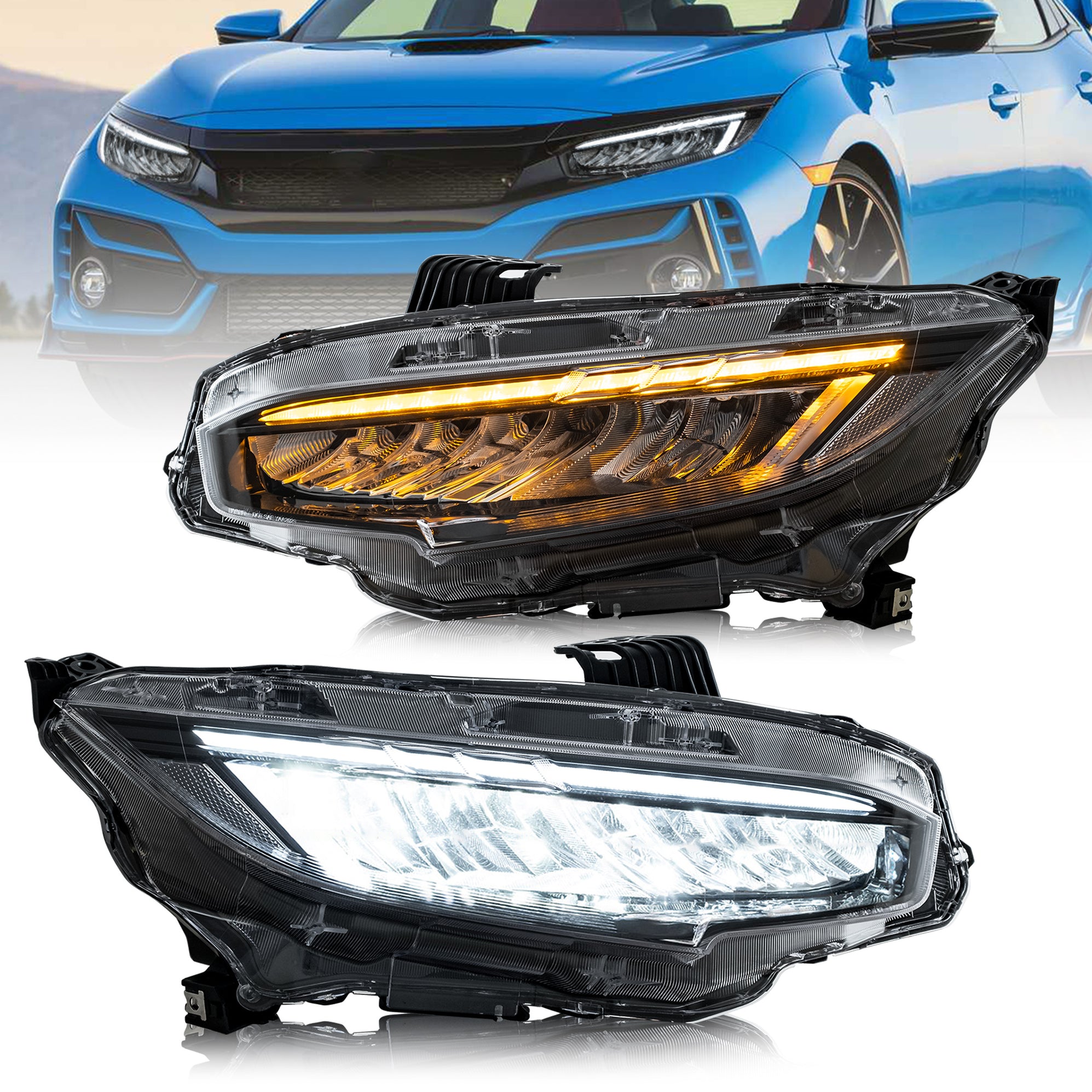 VLAND LED Headlights For Honda Civic 10th 2016-2021 Sedan & Hatchback ...