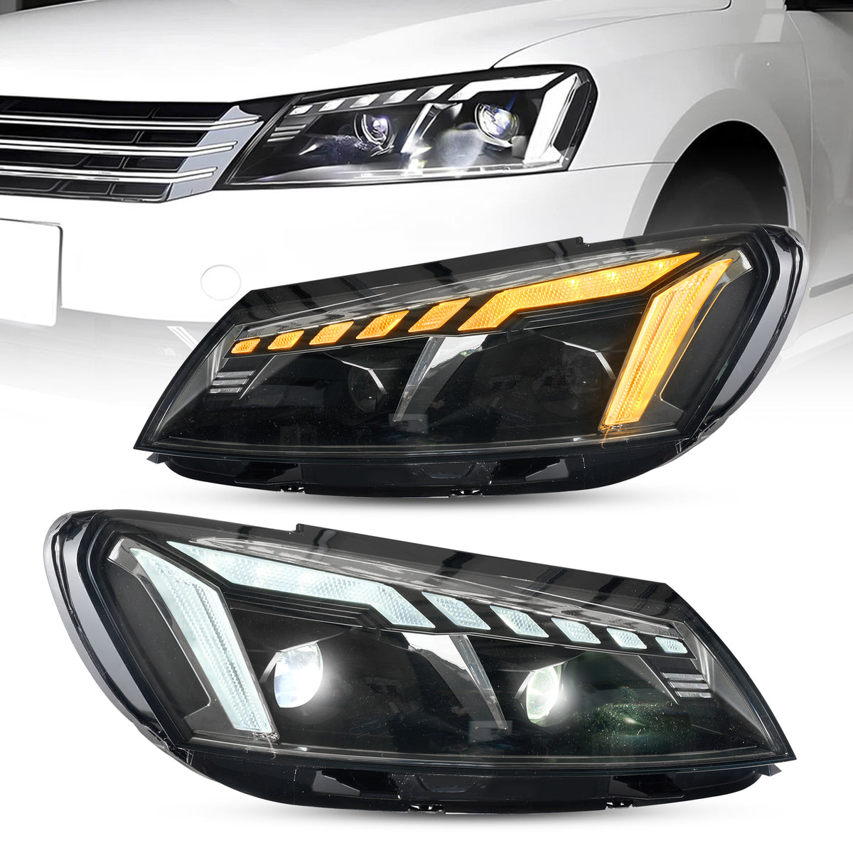 VLAND LED Projector Headlights For Volkswagen VW Passat 2011-2015 ...