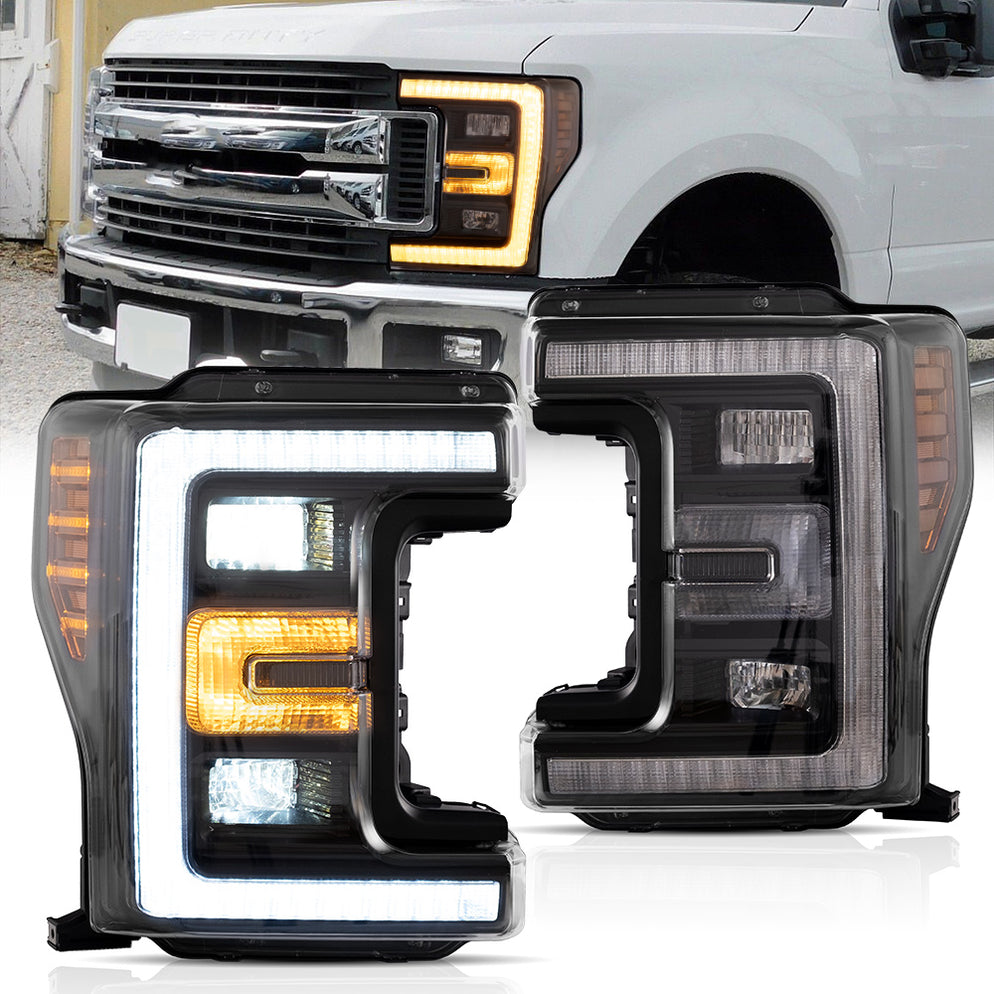 VLAND Full LED Headlights For Ford F250 F350 F450 F550 Super Duty 2017–2019