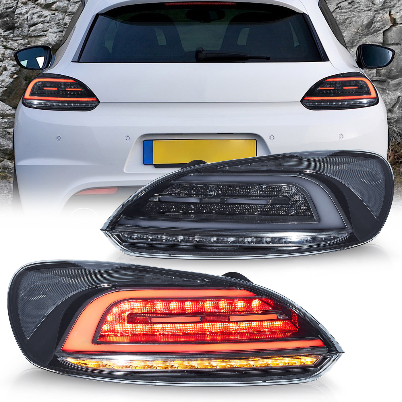 VLAND LED Tail Lights For Volkswagen (VW) Scirocco 3rd Gen 2009-2014 [E ...