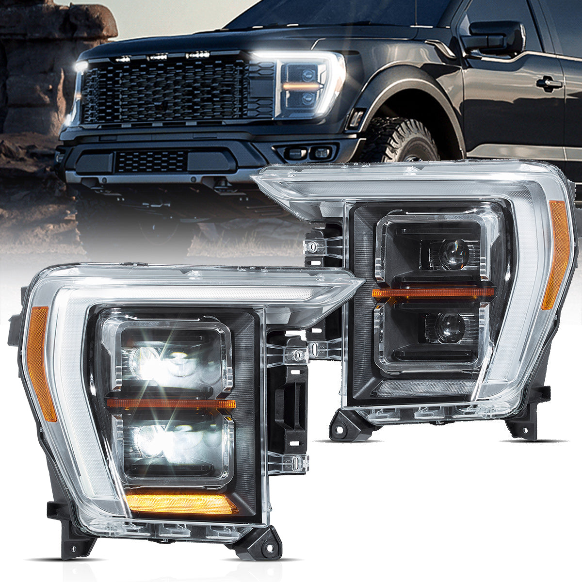VLAND LED Headlights For Ford F150 14th Gen Pickup Trucks 2021-2023 ...