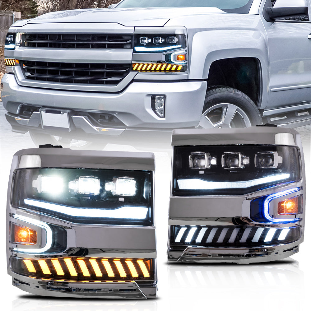 VLAND LED Head Lights For Chevrolet Silverado 1500 2500 3500 2016-2019 ...