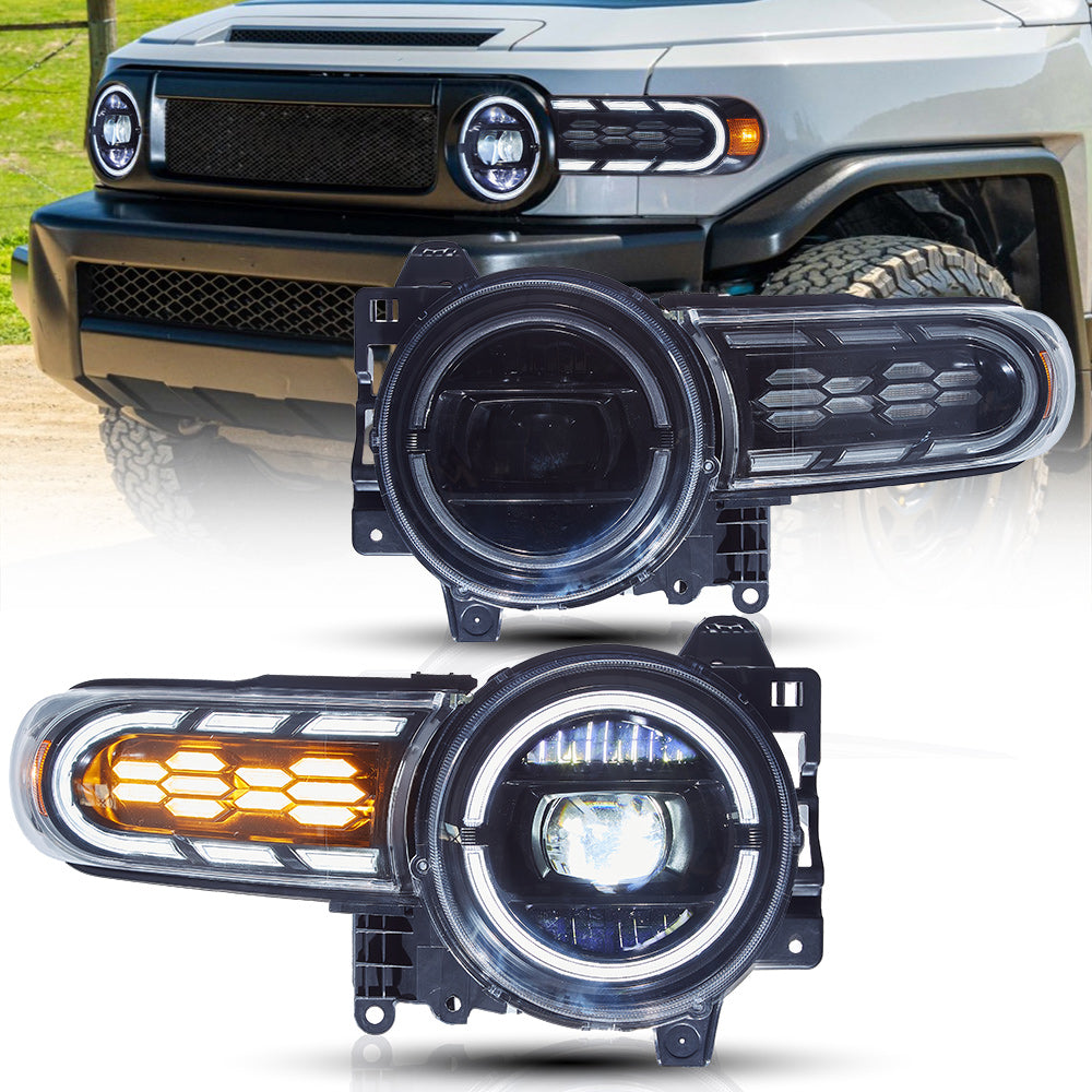 VLAND LED Headlights With Sequential DRL Side Lamps For Toyota Fj ...