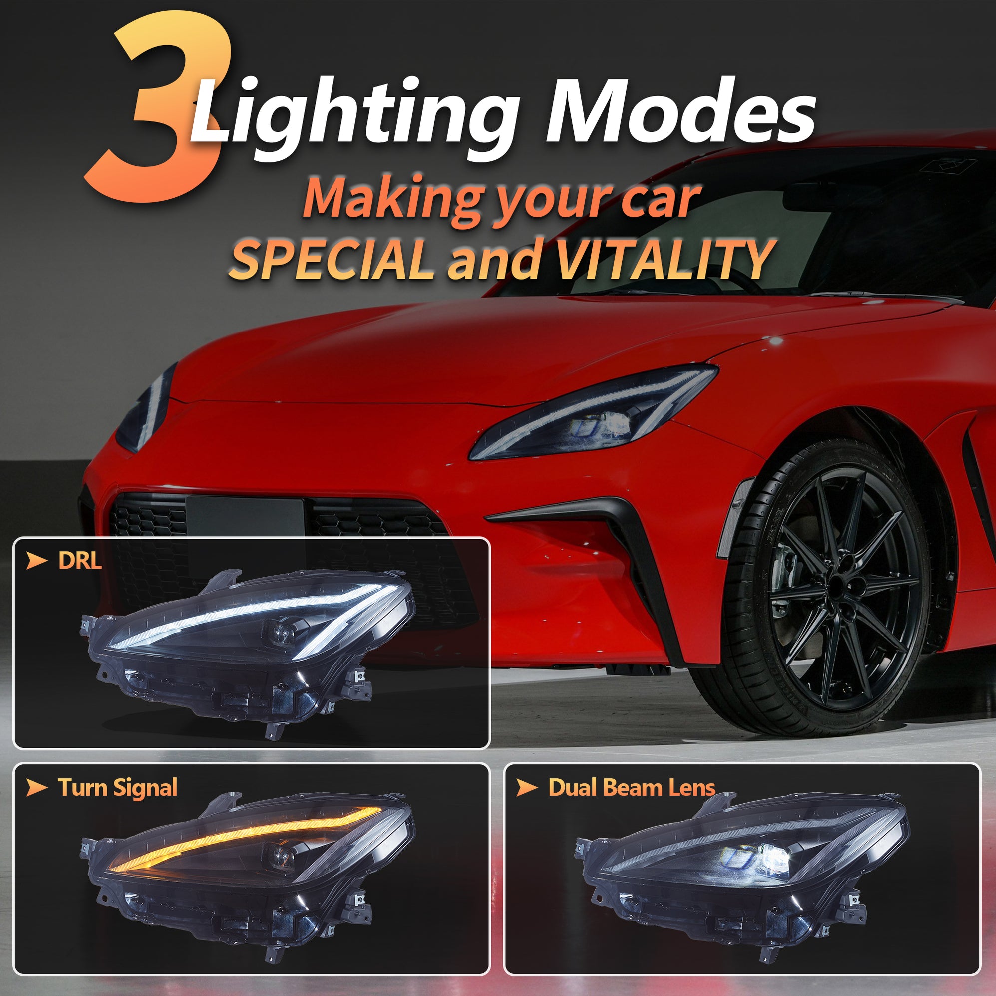 VLAND LED Headlights For Toyota GR86 / Subaru BRZ 2021-2024 ZD8 2n Gen