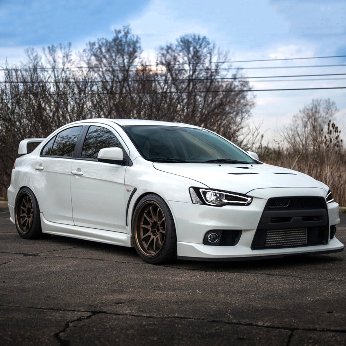 VLAND LED Projector Headlights For Mitsubishi Lancer GT EVO X 2008-2018 ...
