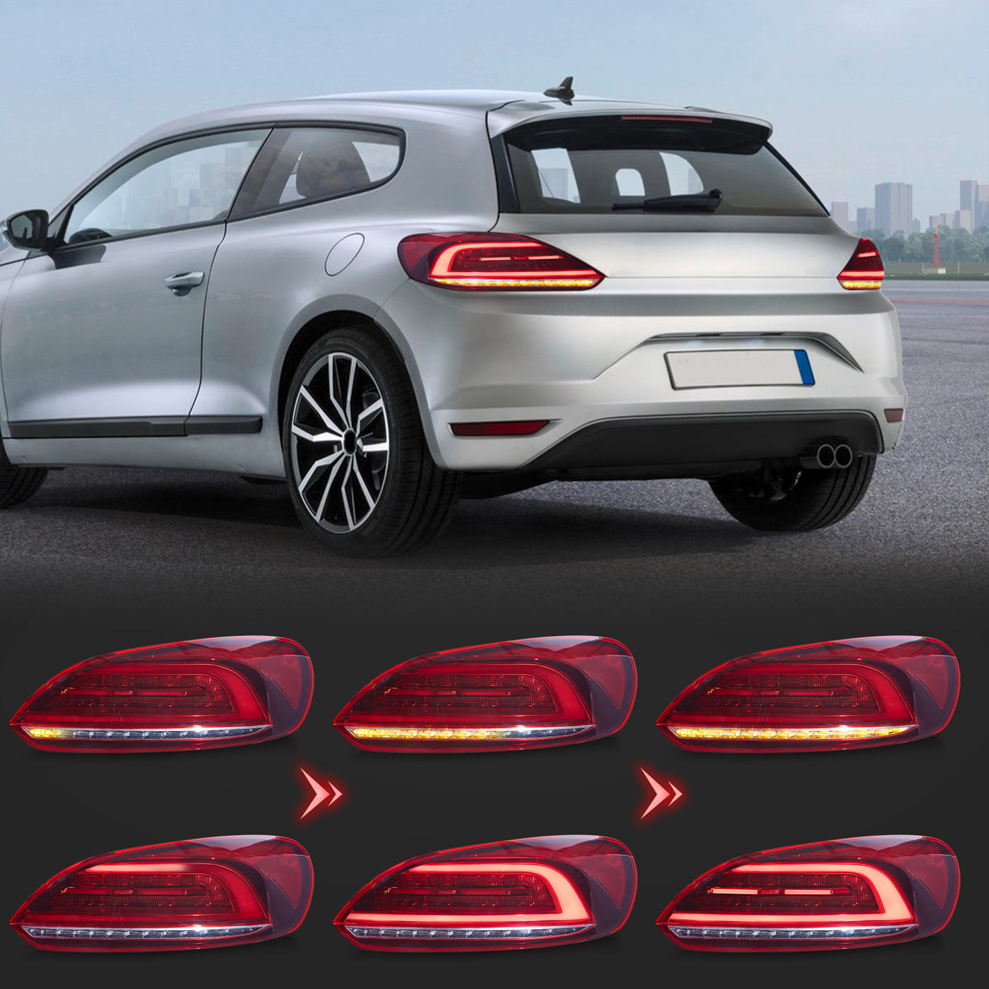 VLAND LED Tail Lights For Volkswagen (VW) Scirocco 3rd Gen 2009-2014 [E ...