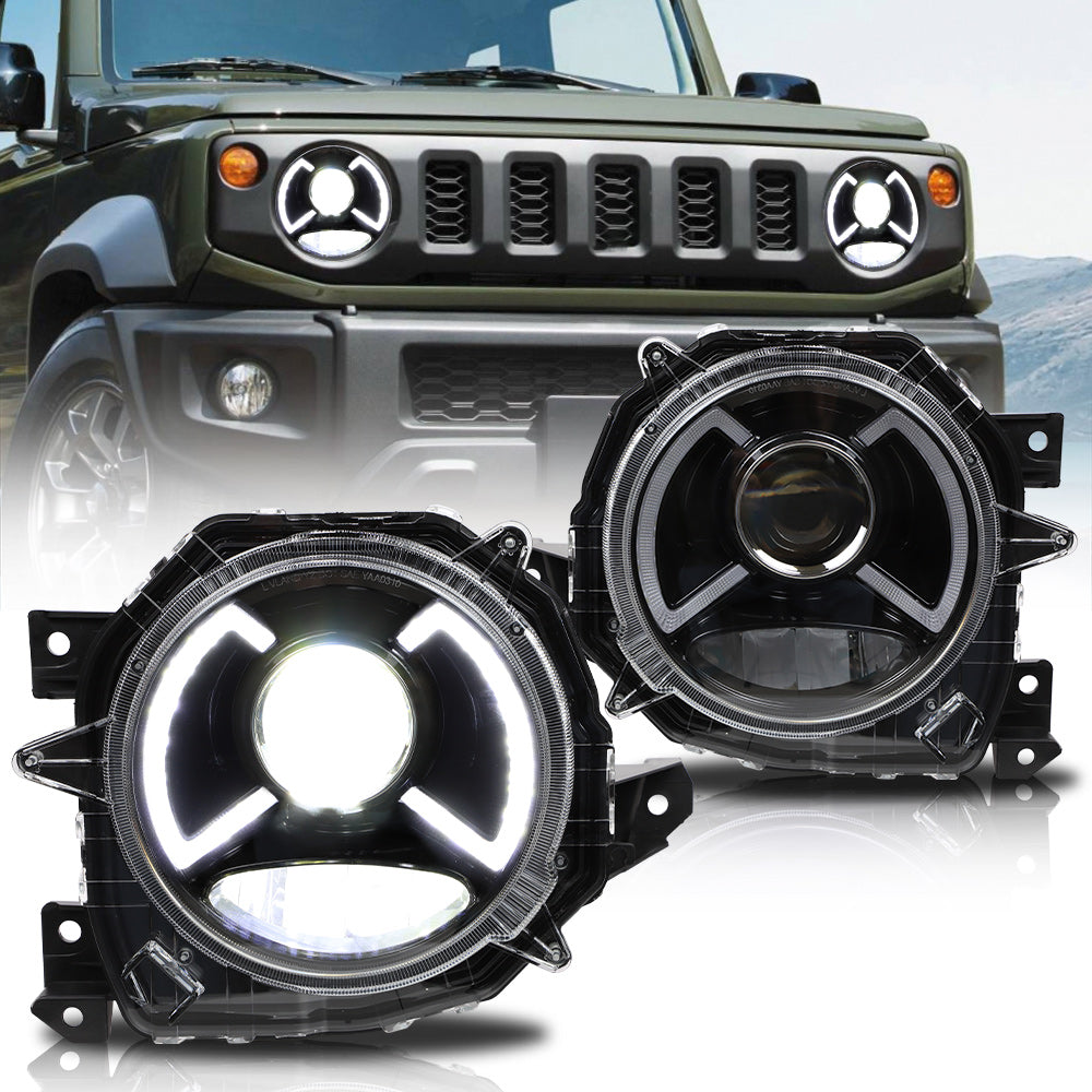 VLAND LED Headlights For Suzuki Jimny 2019-UP with Startup-Blue Light ...