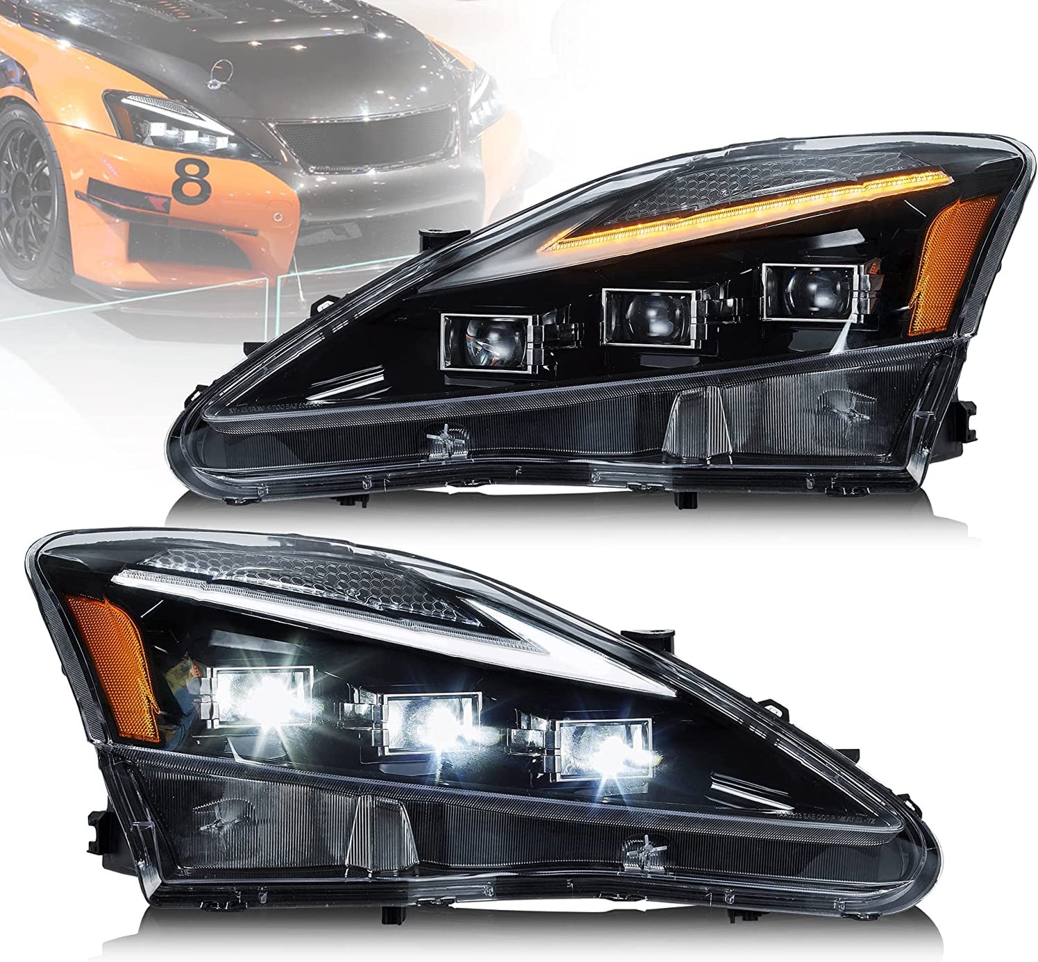 VLAND Full LED Headlights For Lexus IS250 & IS350 & ISF [XE20] 2005 ...