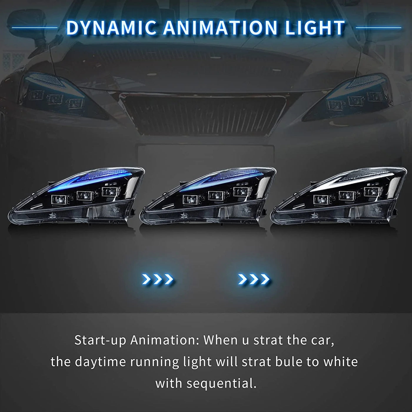 VLAND Full LED Headlights For Lexus IS250 & IS350 & ISF [XE20] 2005 ...