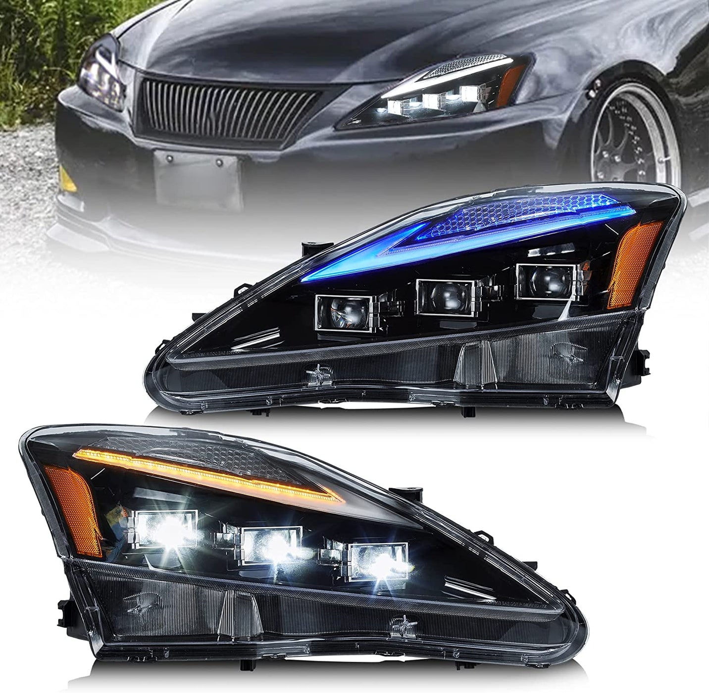 VLAND Full LED Headlights For Lexus IS250 & IS350 & ISF [XE20] 2005 ...