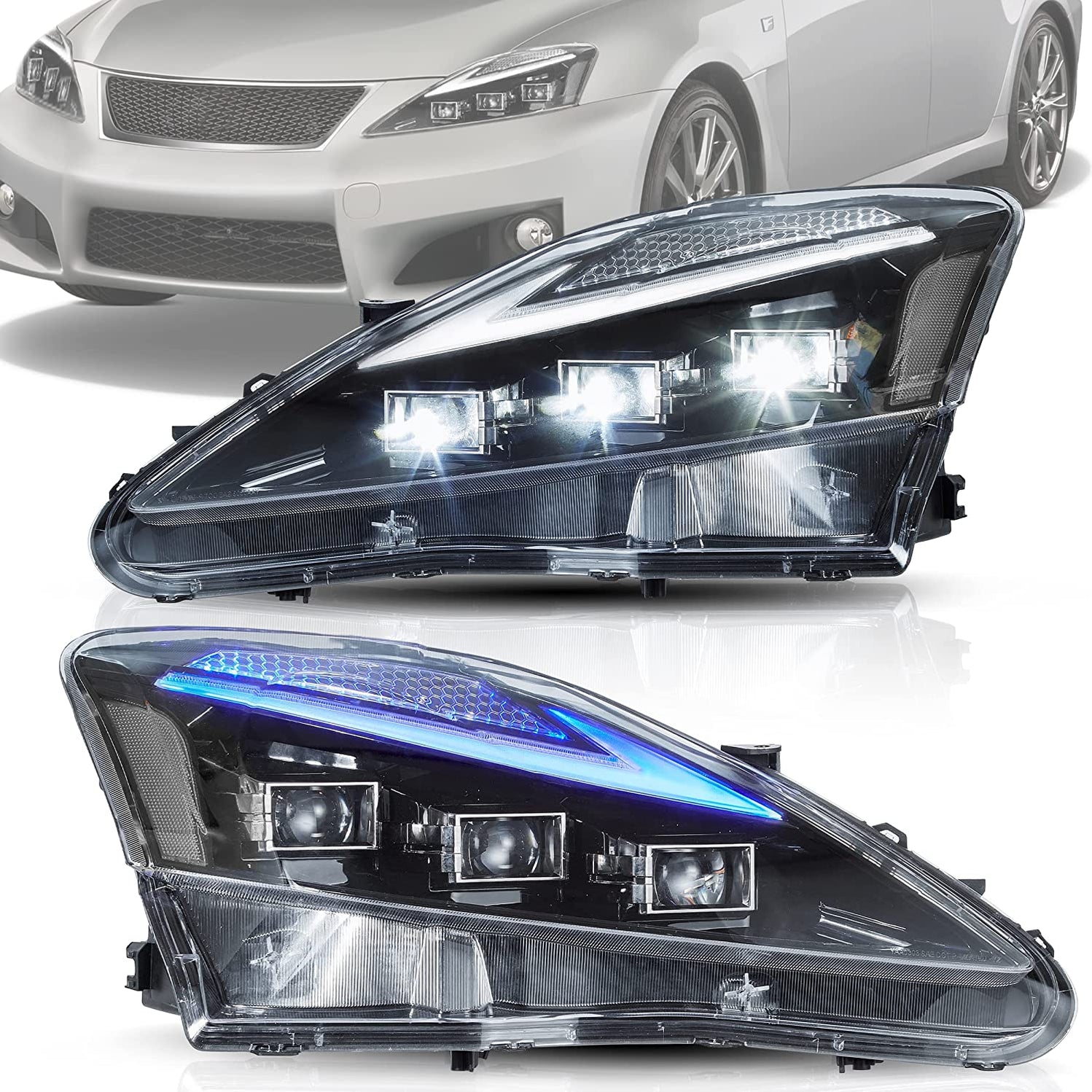 VLAND Full LED Headlights For Lexus IS250 & IS350 & ISF [XE20] 2005 ...