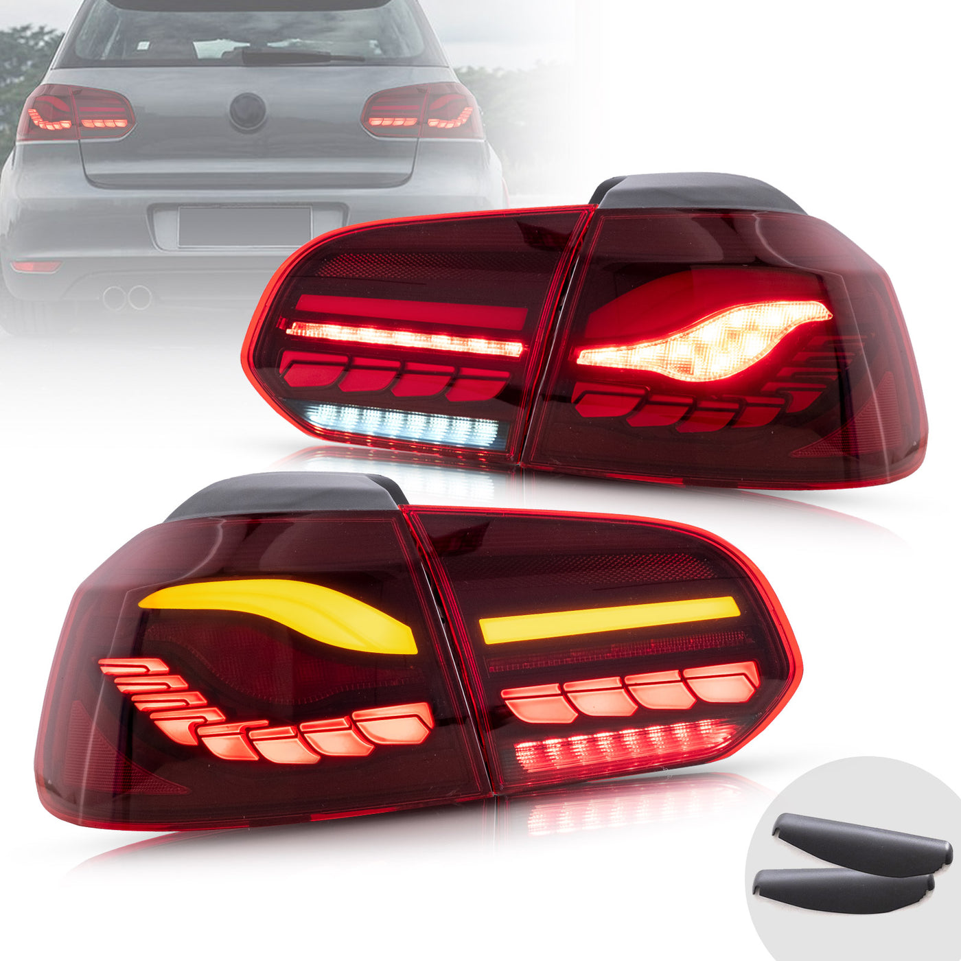 VLAND OLED Tail lights For Volkswagen Golf 6 MK6 2008-2014 With ...