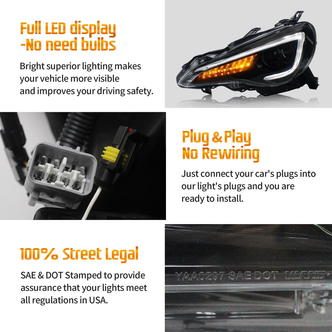 VLAND LED Headlights For Toyota 86/Subaru BRZ/Scion FR-S First Gen ZN6 ...