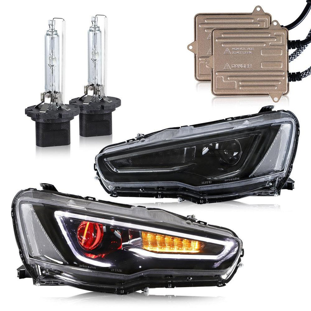 VLAND Demon Eye Headlights and HID Bulbs For Mitsubishi Lancer GT EVO X ...