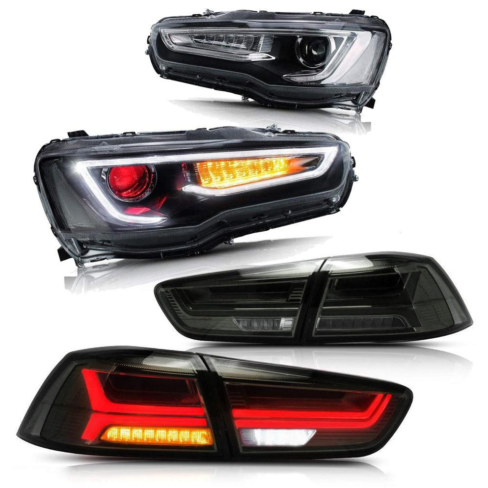 VLAND Demon Eye Headlights and Taillights For Mitsubishi Lancer EVO X ...