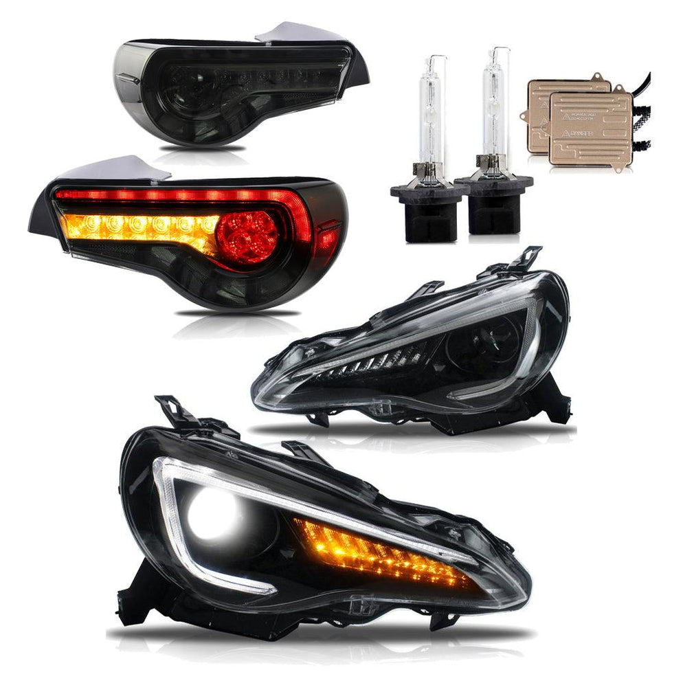 VLAND Headlights With D2H Bulbs and Tail Lights For Toyota 86 GT86 ...