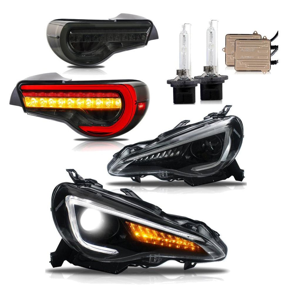 VLAND Headlights With D2H Bulbs and Tail Lights For Toyota 86 GT86 ...