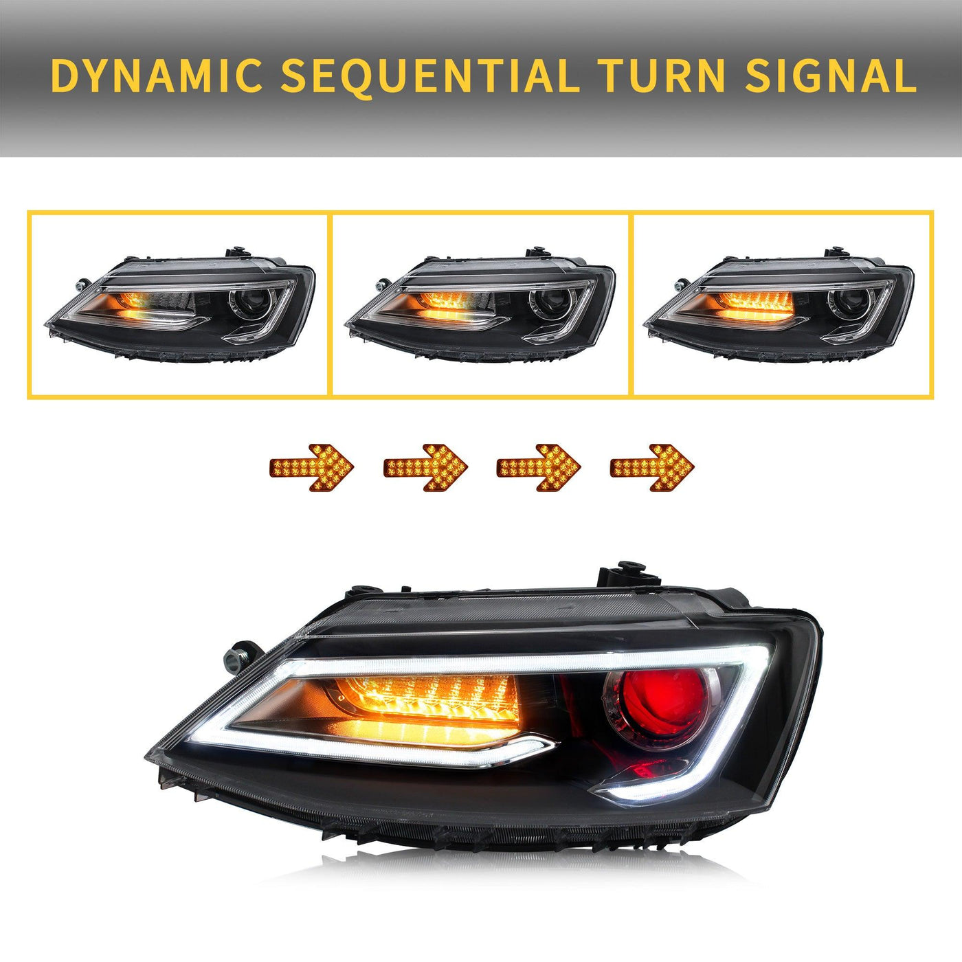 VLAND LED Demon Eye Headlights and Tail Lights For Volkswagen(VW) Jetta ...