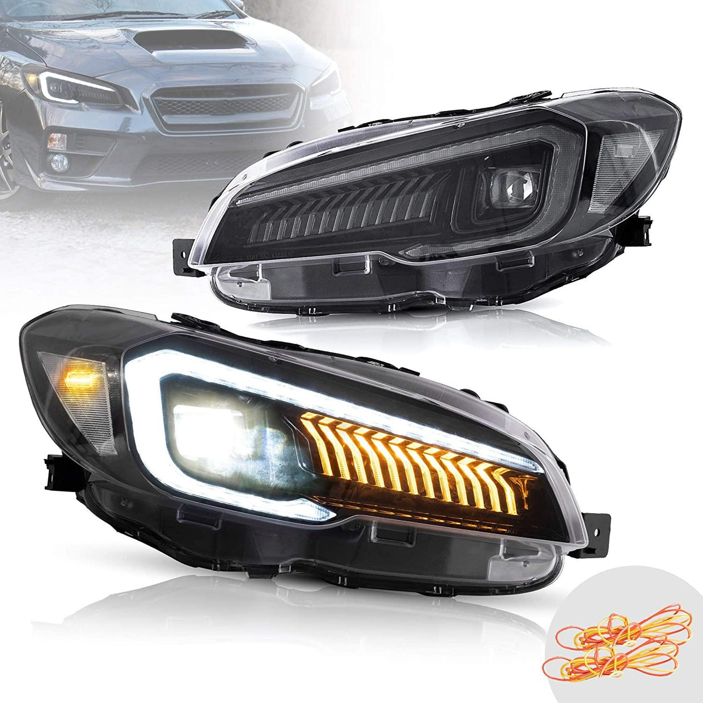 VLAND LED Dual Beam Projector Headlights For Subaru WRX 2015-2021 [DOT ...