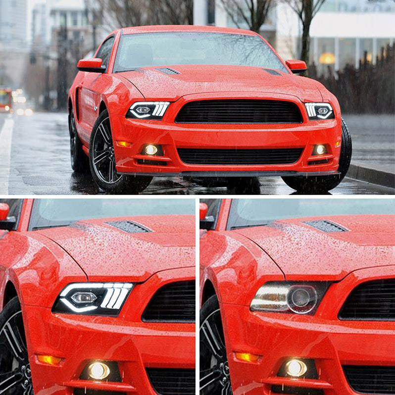 VLAND LED Dual Beam Headlights For Ford Mustang 2010-2014 [SAE. DOT.]