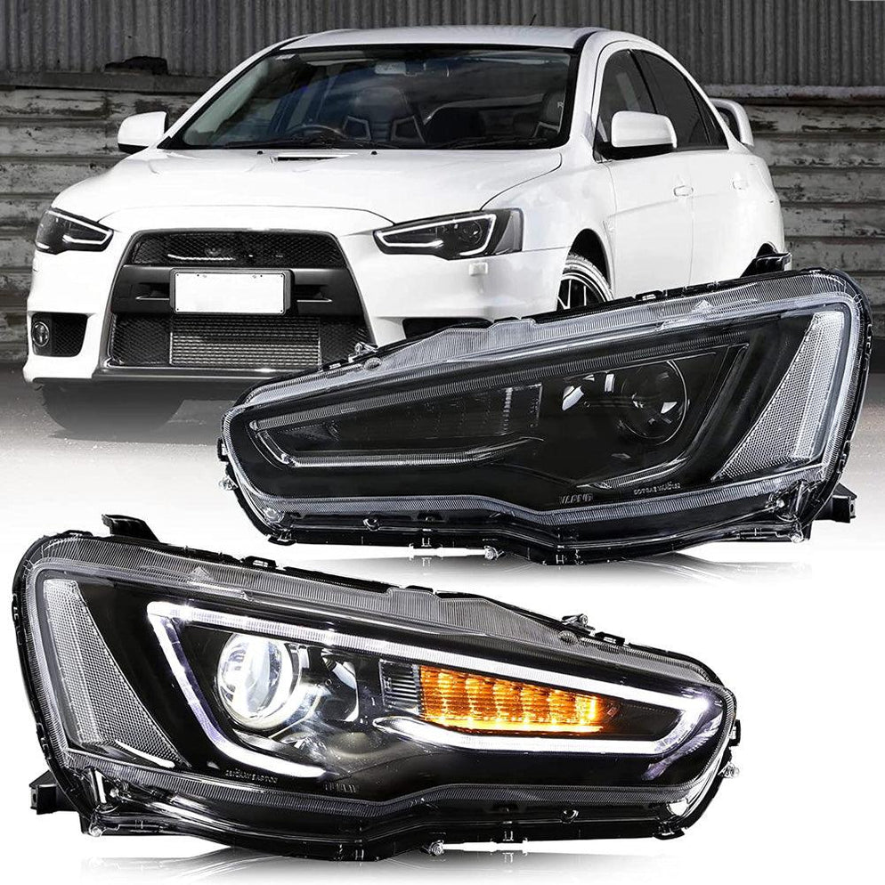 VLAND LED Projector Headlights For Mitsubishi Lancer GT EVO X 2008-2018 ...