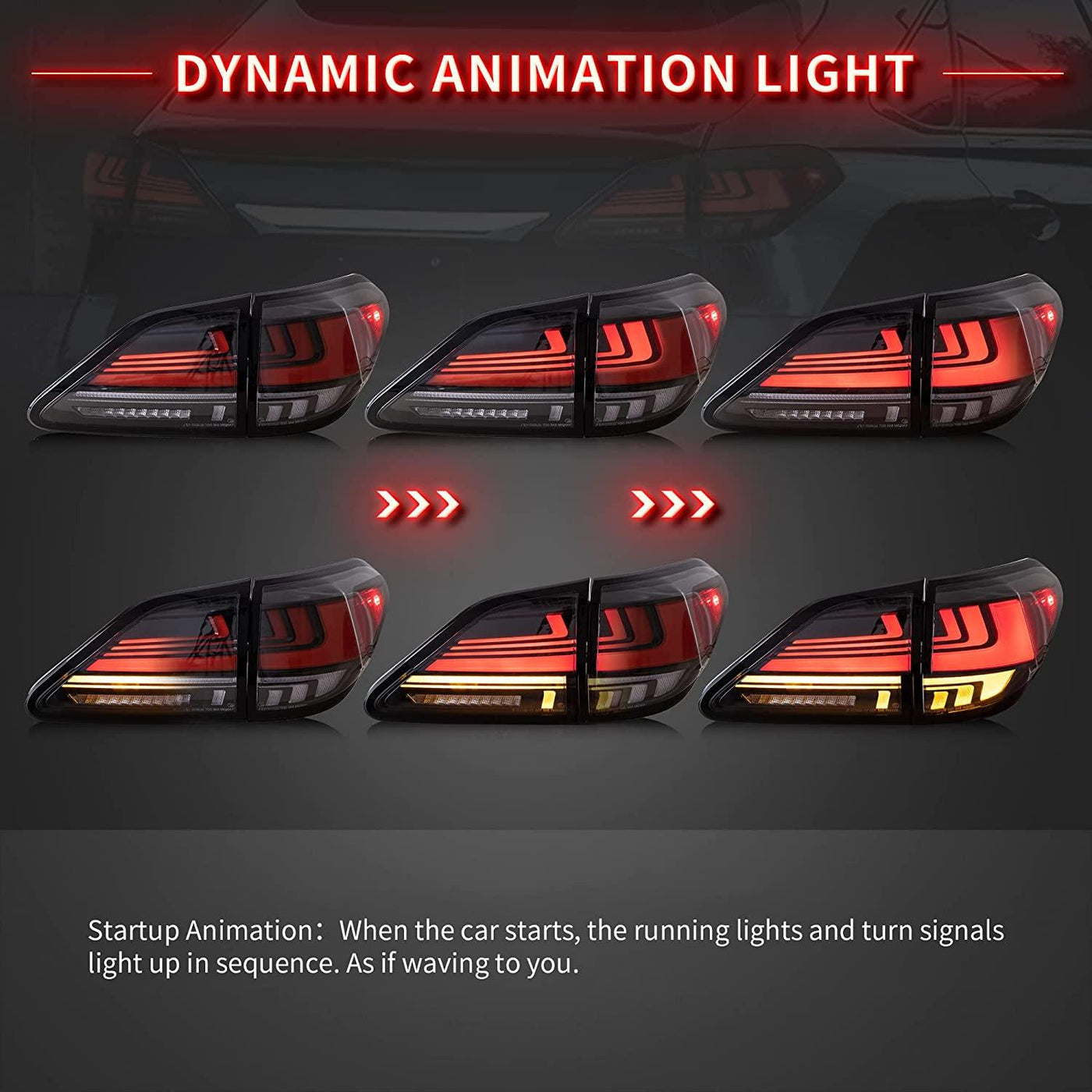 VLAND LED Rear Lights For Lexus RX350 RX400h RX450h RX450hL 2009-2014 ...