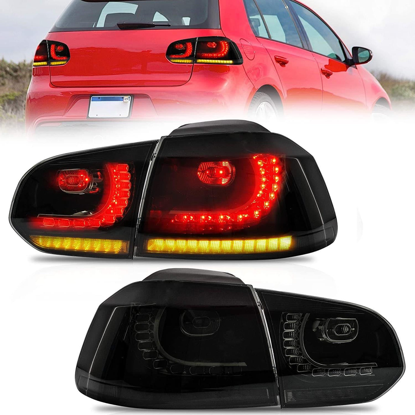 VLAND LED Tail lights For Volkswagen (VW) Golf 6 MK6 (TSI GTI R TDI GTD ...
