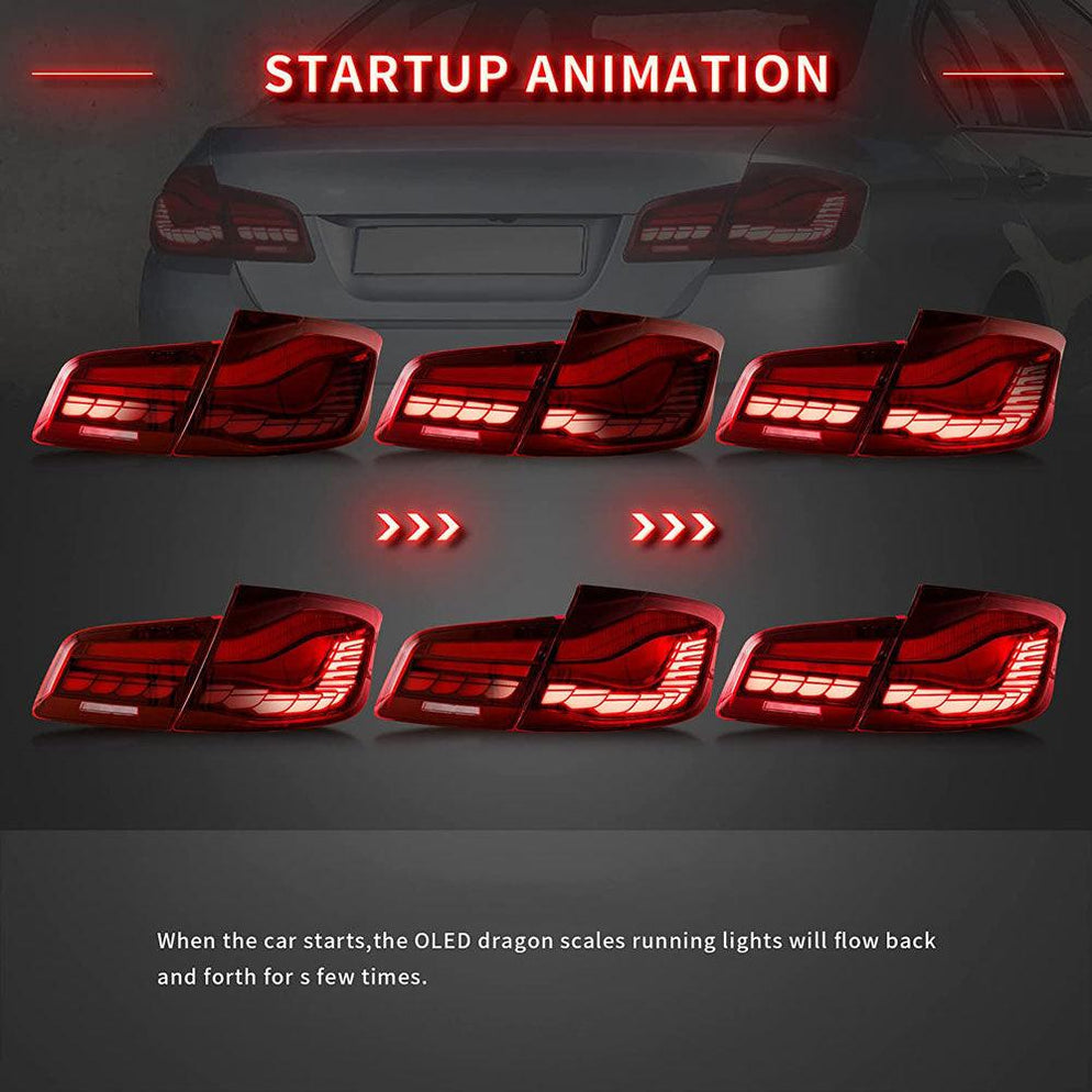 VLAND OLED Tail Lights For BMW 5-Series 2010-2017 F10 F18 6th Gen [E-MARK.]