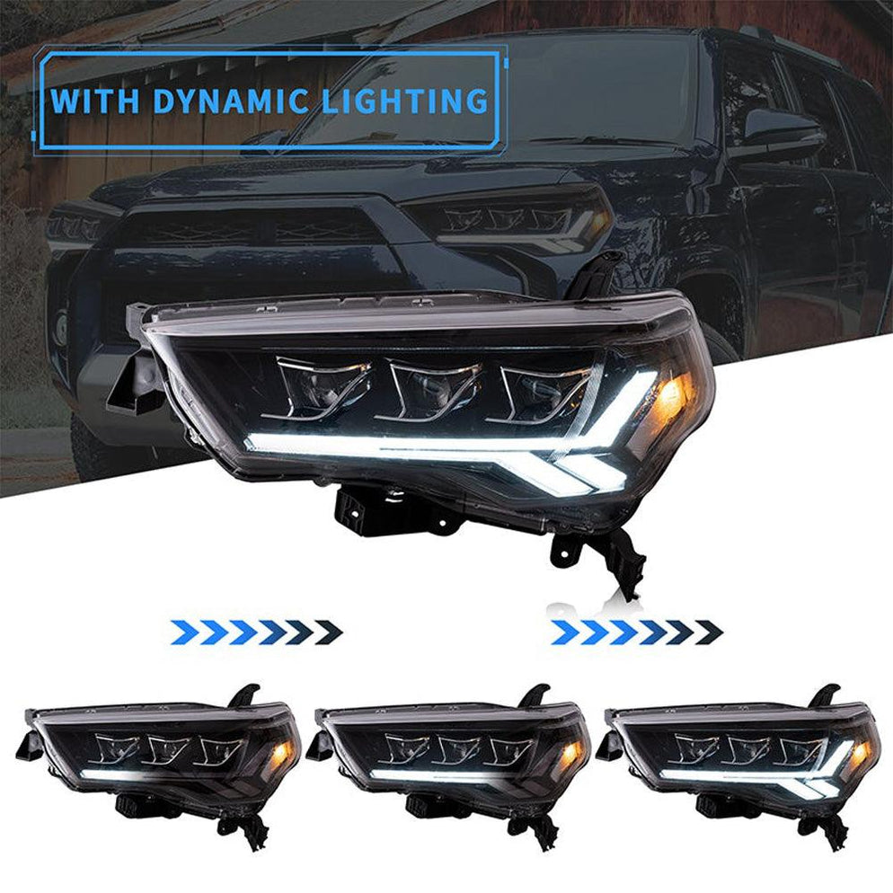 VLAND LED Reflector Headlights For Toyota 4Runner 2014-2023 [DOT.]