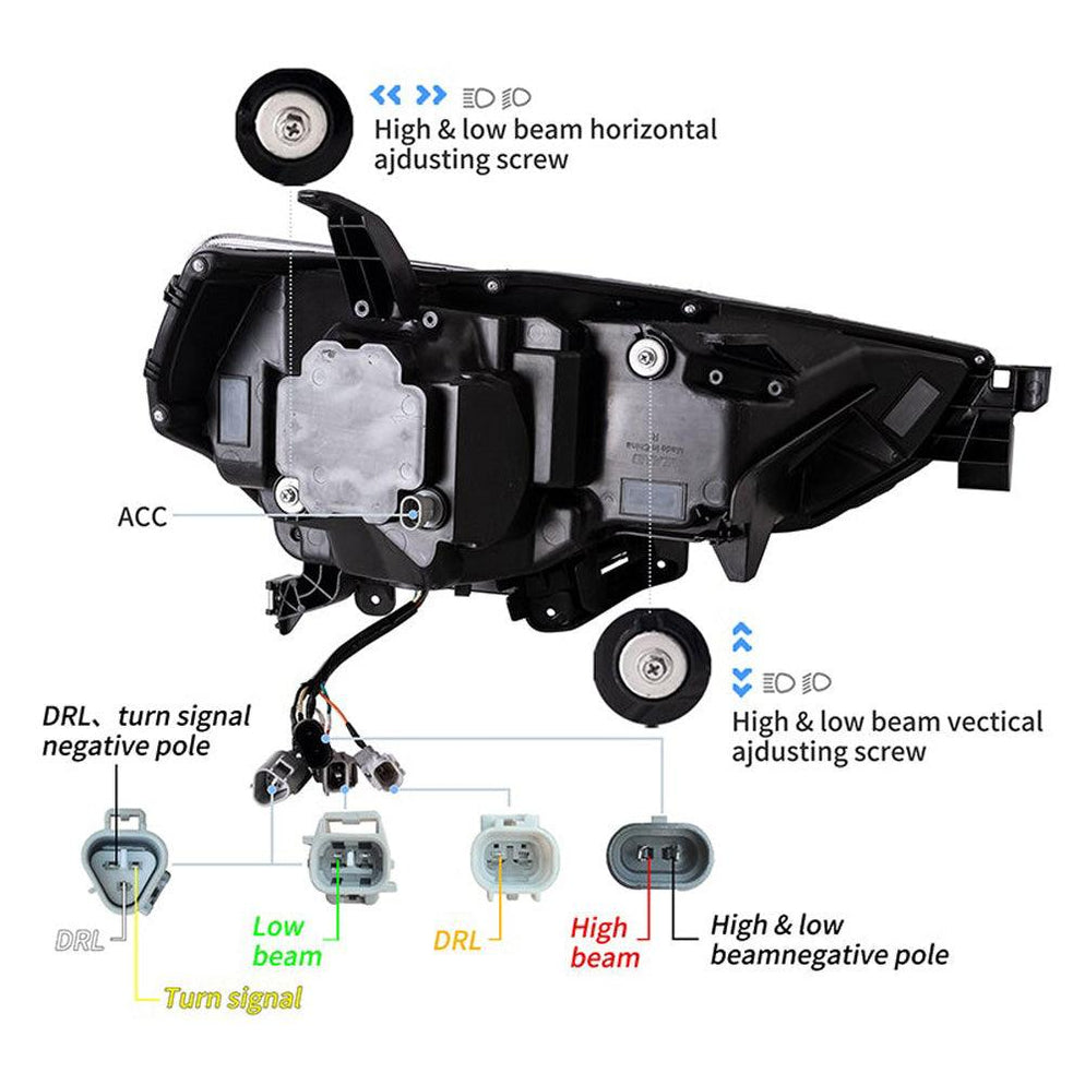 VLAND LED Reflector Headlights For Toyota 4Runner 2014-2023 [DOT.]